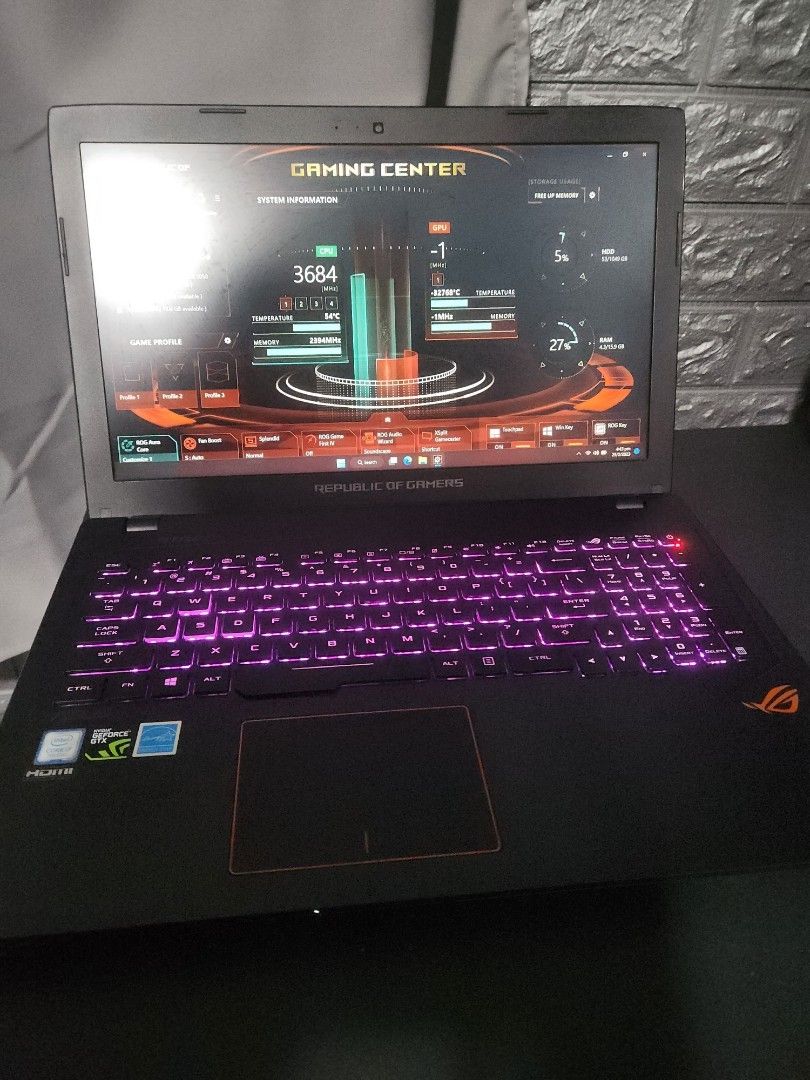 GTX 1050 i7 16GB ASUS ROG Strix RGB Gaming Laptop PC UHD630 + GTX1050 ...