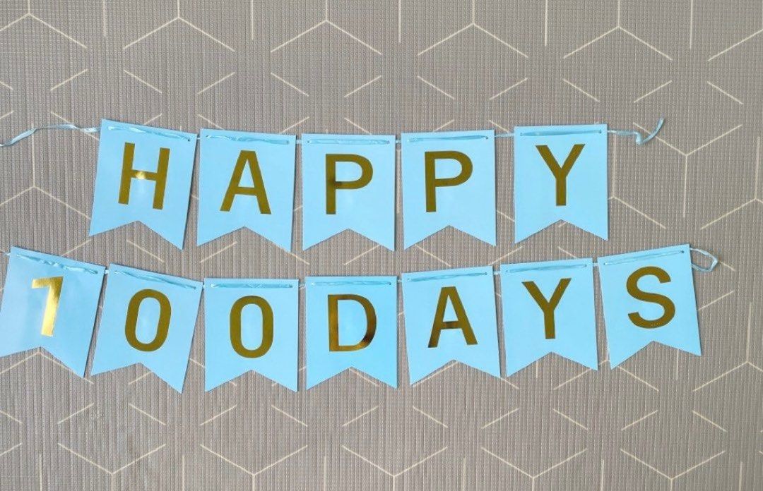 Happy 100 days banner, Food & Drinks, Homemade Bakes on Carousell