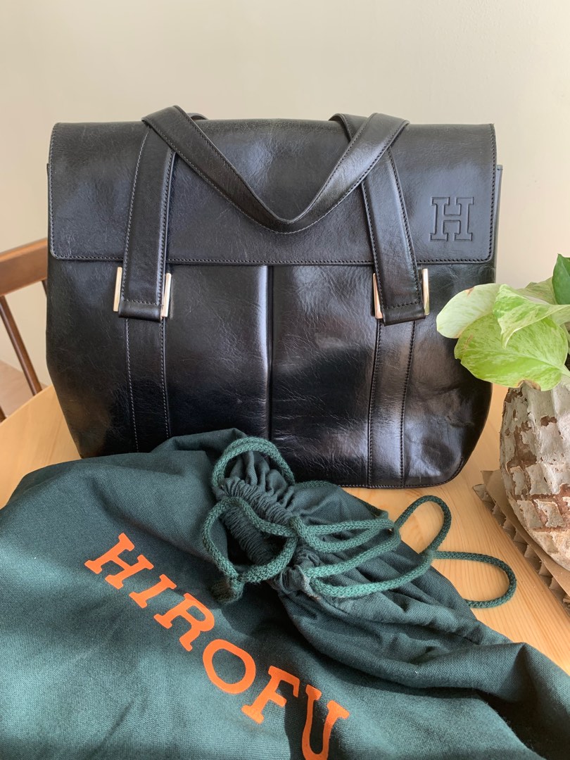 Hirofu Black Leather Shoulder Bag, Women's Fashion, Bags & Wallets, Shoulder Bags on Carousell