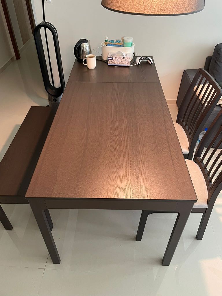 IKEA EKEDALEN dining table and chair set, Furniture & Home Living ...