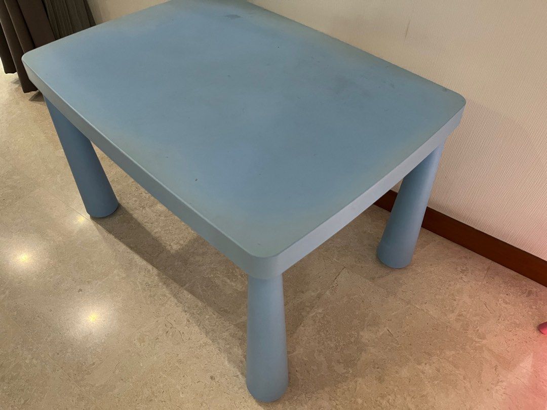 IKEA Mammut kids / children table blue, Babies & Kids, Baby Nursery ...