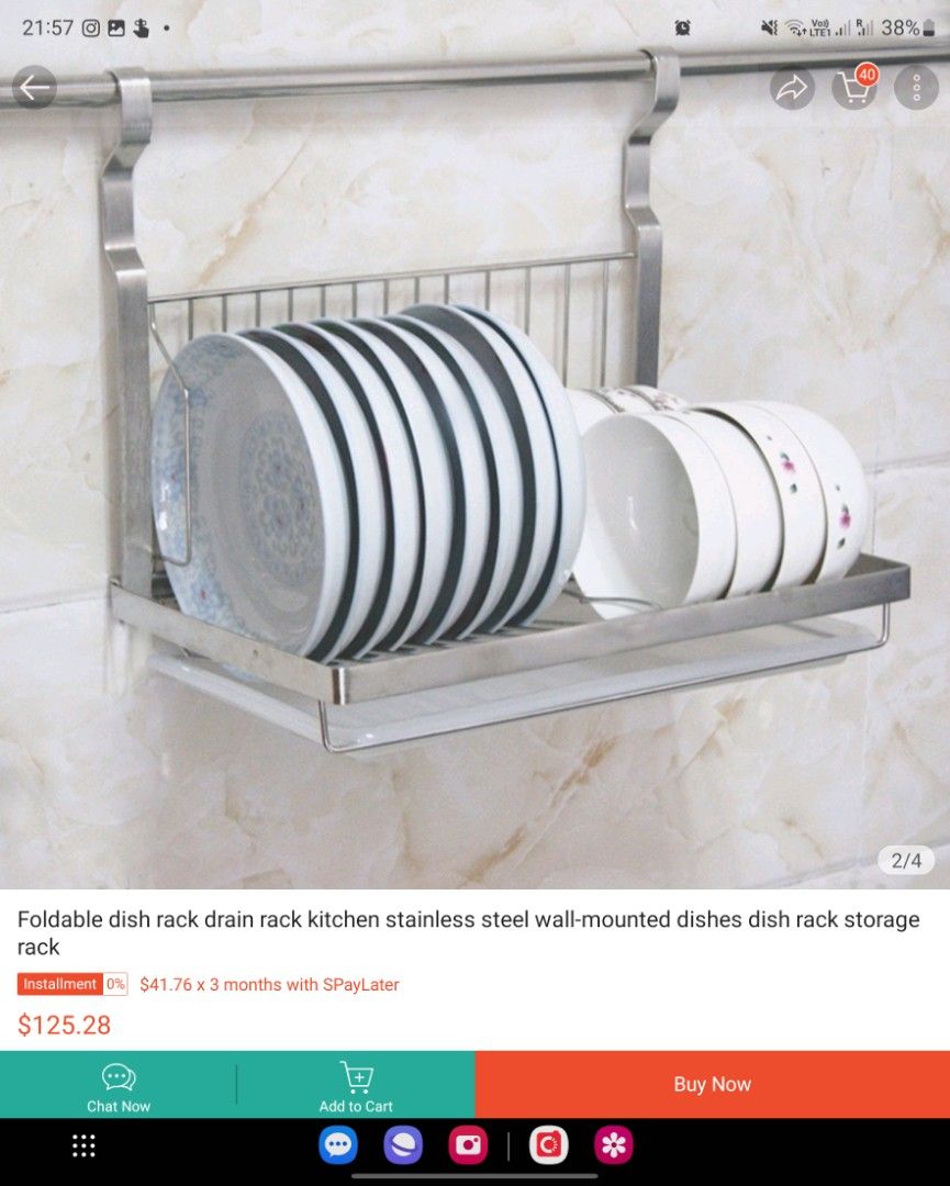 Ikea stainless steel dish drain rack, Furniture & Home Living, Bathroom ...