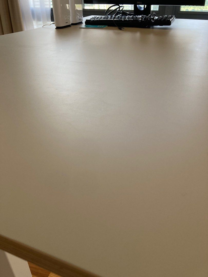 IKEA Trotten sit-stand desk in beige 160x80cm, Furniture & Home Living ...