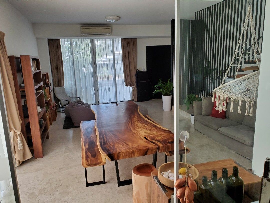 Indonesian rain tree, solid wood slab, custom dinning table, 12 guests ...