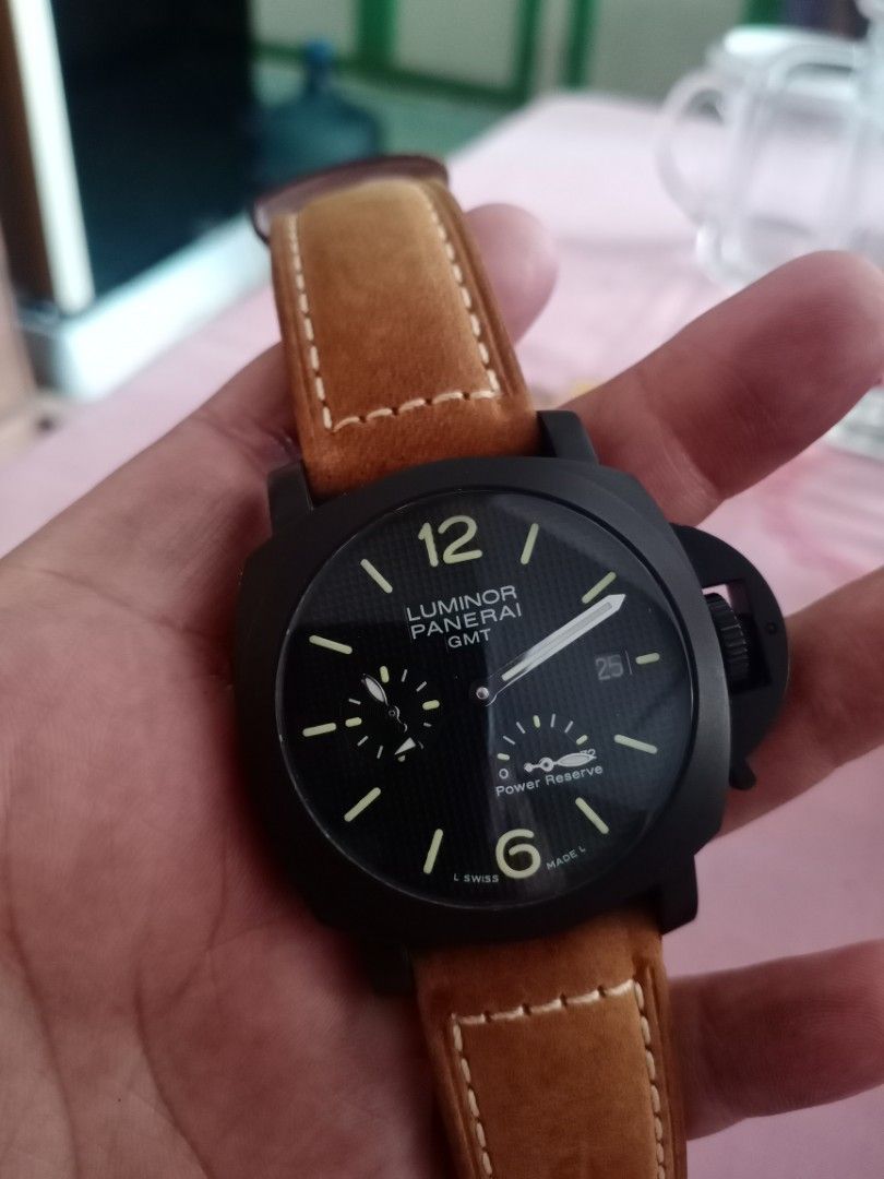 Jam luminor panerai GMT power reserve, Fesyen Pria, Jam Tangan di Carousell