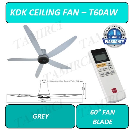 KDK T60AW CEILING FAN, Furniture & Home Living, Lighting & Fans, Fans ...