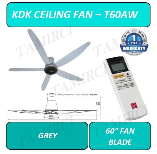 KDK T60AW CEILING FAN, Furniture & Home Living, Lighting & Fans, Fans ...