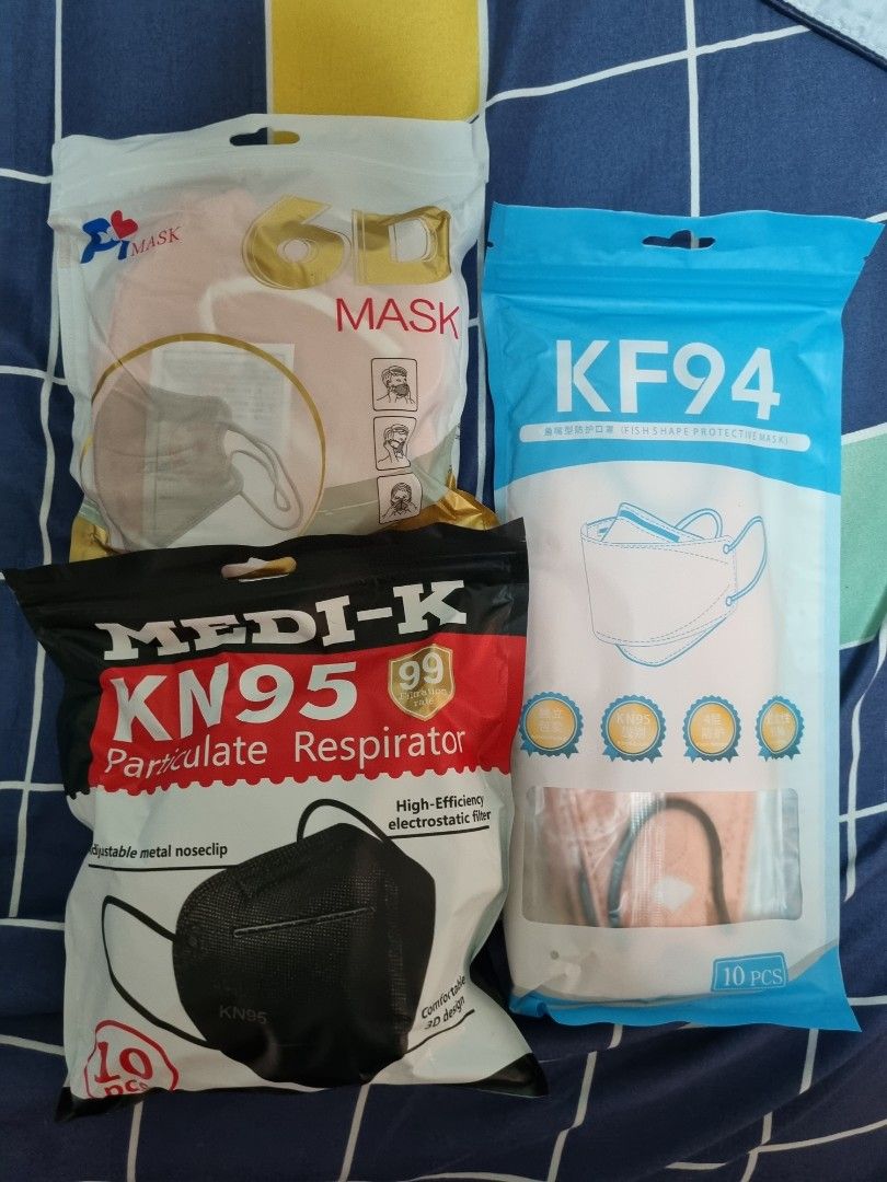 KF94 KF95 Pink and White Masks, Health & Nutrition, Face Masks & Face ...