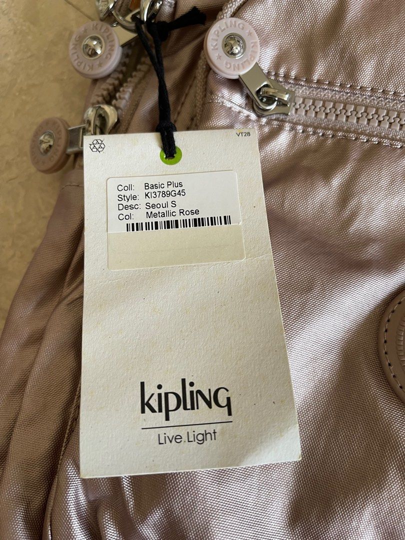 Kipling metallic rose backpack, Women's Fashion, Bags & Wallets ...