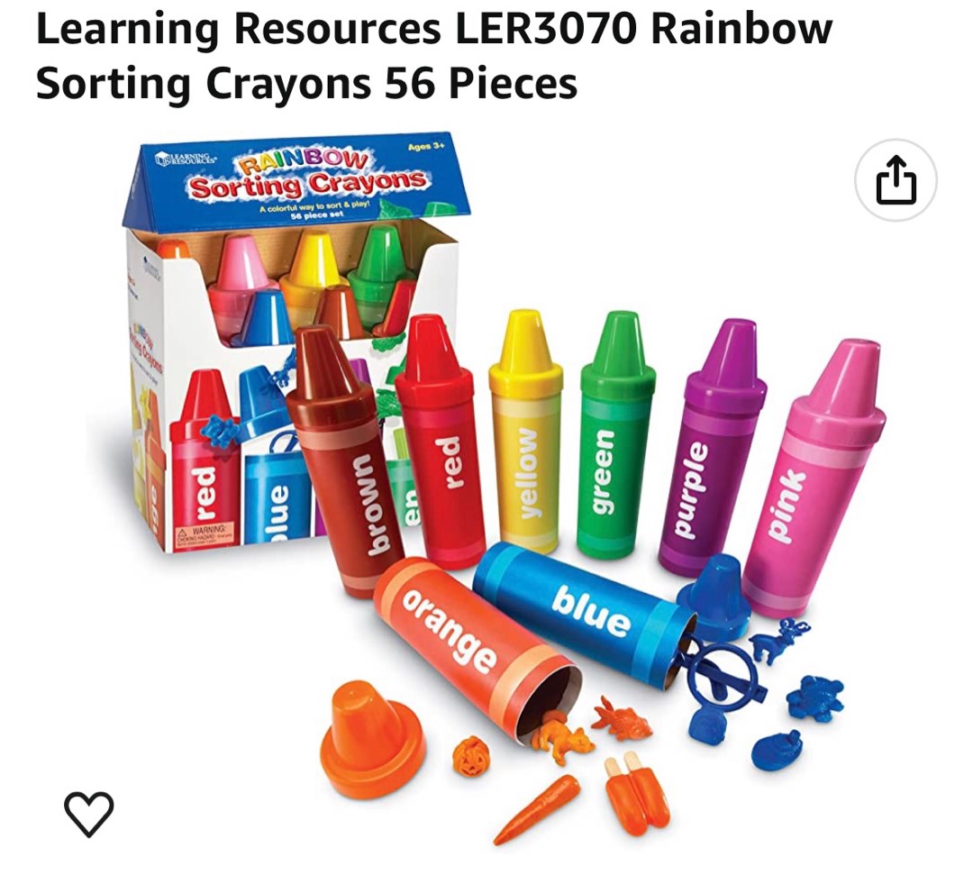 Learning Resources Rainbow Sorting Crayons, Hobbies & Toys, Toys ...