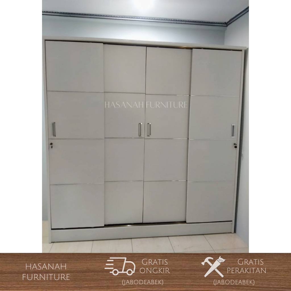 Lemari sliding 4 pintu minimalis modern murah / Sleding door, Perabotan ...