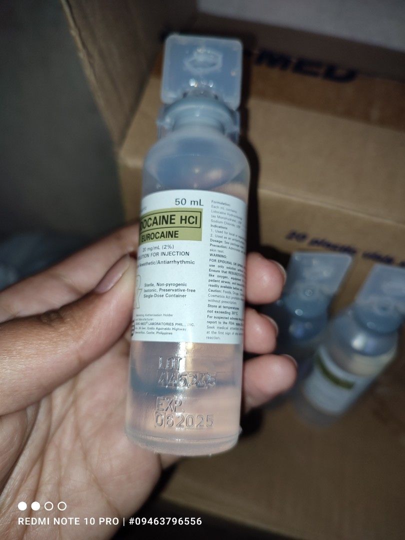 Lidocaine HCI Eurocaine 50ml, Health & Nutrition, Medical Supplies ...