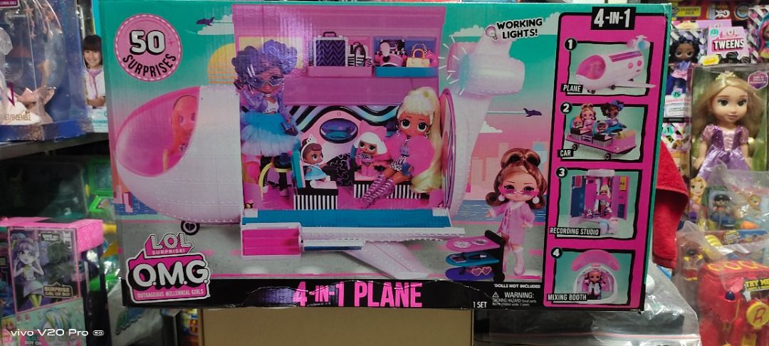 LOL Surprise OMG Remix 4 in 1 Exclusive Plane Playset Transforms 50 ...