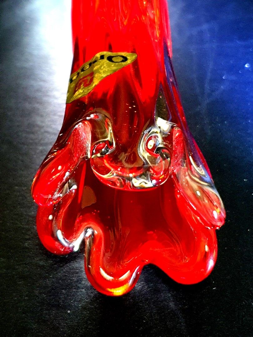 Vintage collectible Made in Japan OREAD mouth blown art glass vase ...
