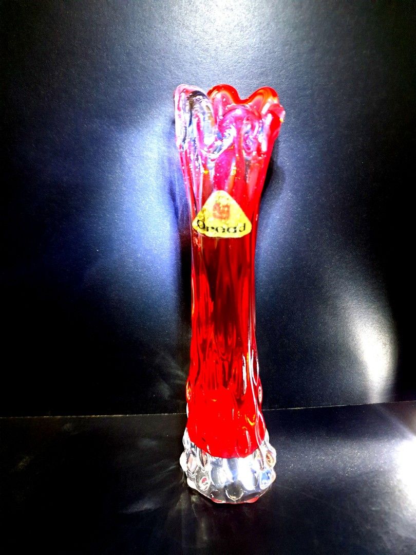 Vintage collectible Made in Japan OREAD mouth blown art glass vase ...
