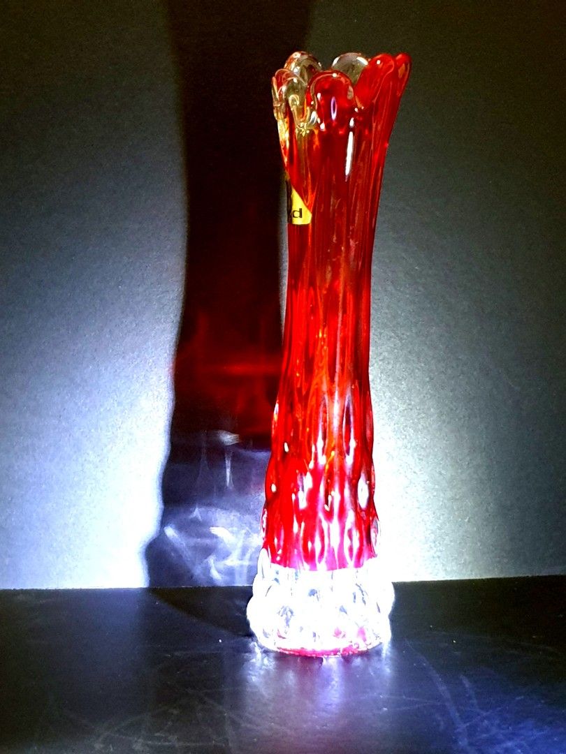 Vintage collectible Made in Japan OREAD mouth blown art glass vase ...