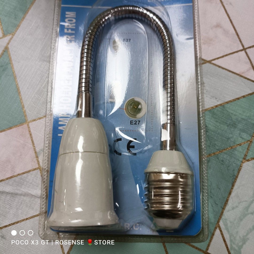 medium base flexible lamp holder/socket extender, extends lamp 6 1/4 ...