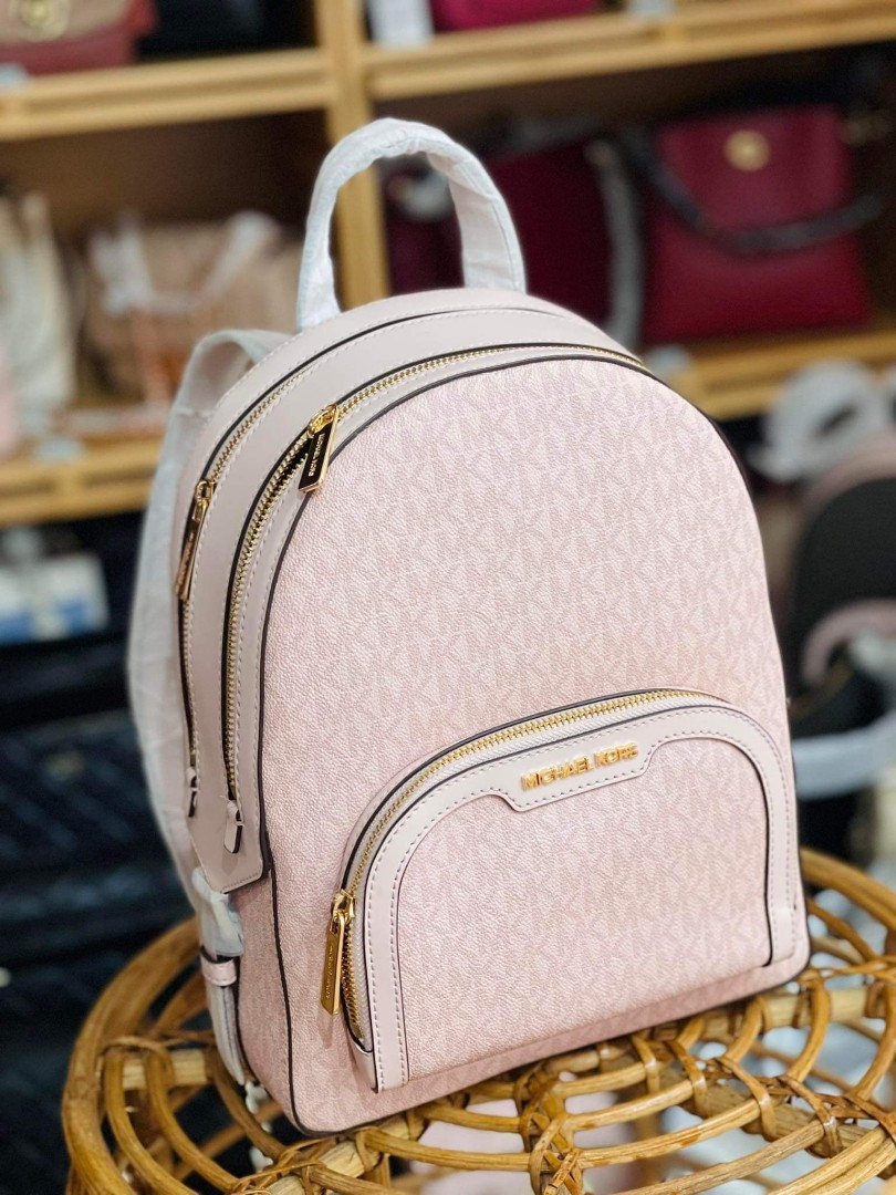 Michael Kors jaycee large backpack pink powder blush on Carousell