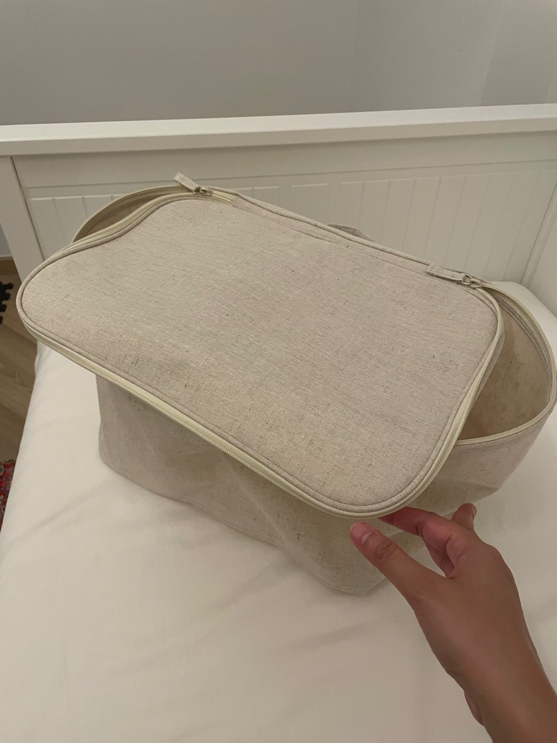 MUJI Polyester Linen Soft Box - M Lidded, Furniture & Home Living, Home ...