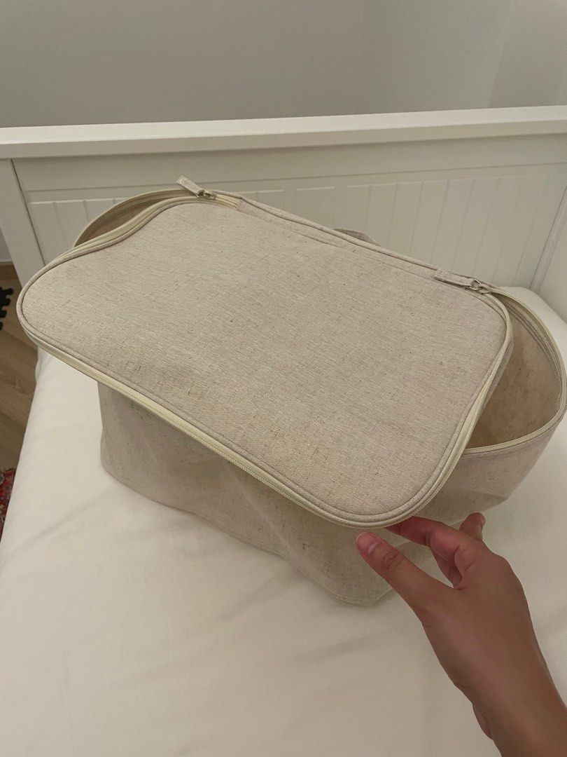 MUJI Polyester Linen Soft Box - M Lidded, Furniture & Home Living, Home ...