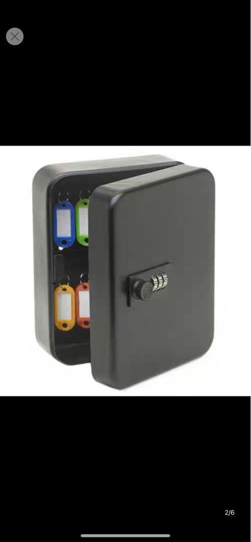 Multiple keys metallic storage box (black), Furniture & Home Living ...