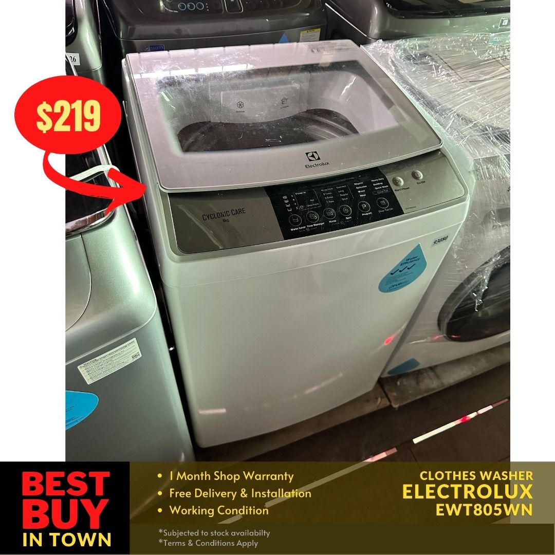 MUST BUY! Electrolux 8KG Top-Loader Washing Machine EWT805WN (93080 ...