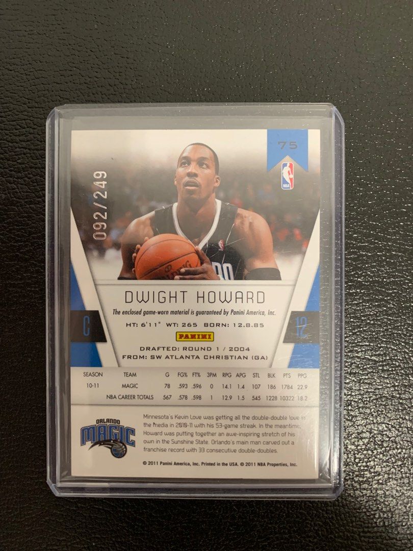 NBA Cards - Dwight Howard Totally Certified Red Numbered 092/249 ...