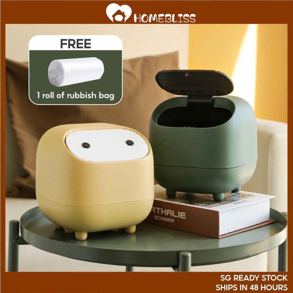 Ninja trash bin, bin with lid, dustbin, desk organiser, office desk ...
