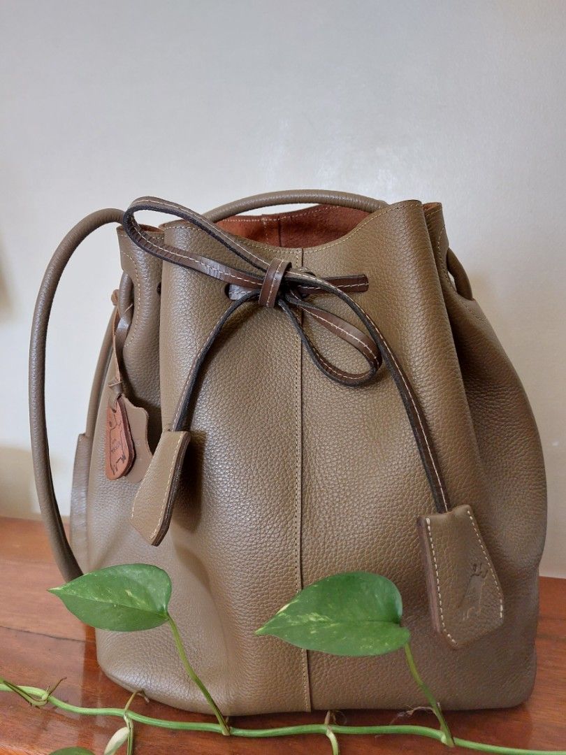 Our Tribe leather bucket bag on Carousell