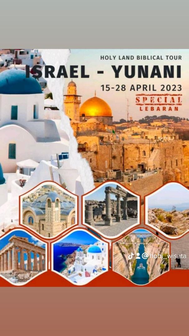Paket Wisata Rohani Open Trip Yunani, Israel, Santorini Greece 2023 ...