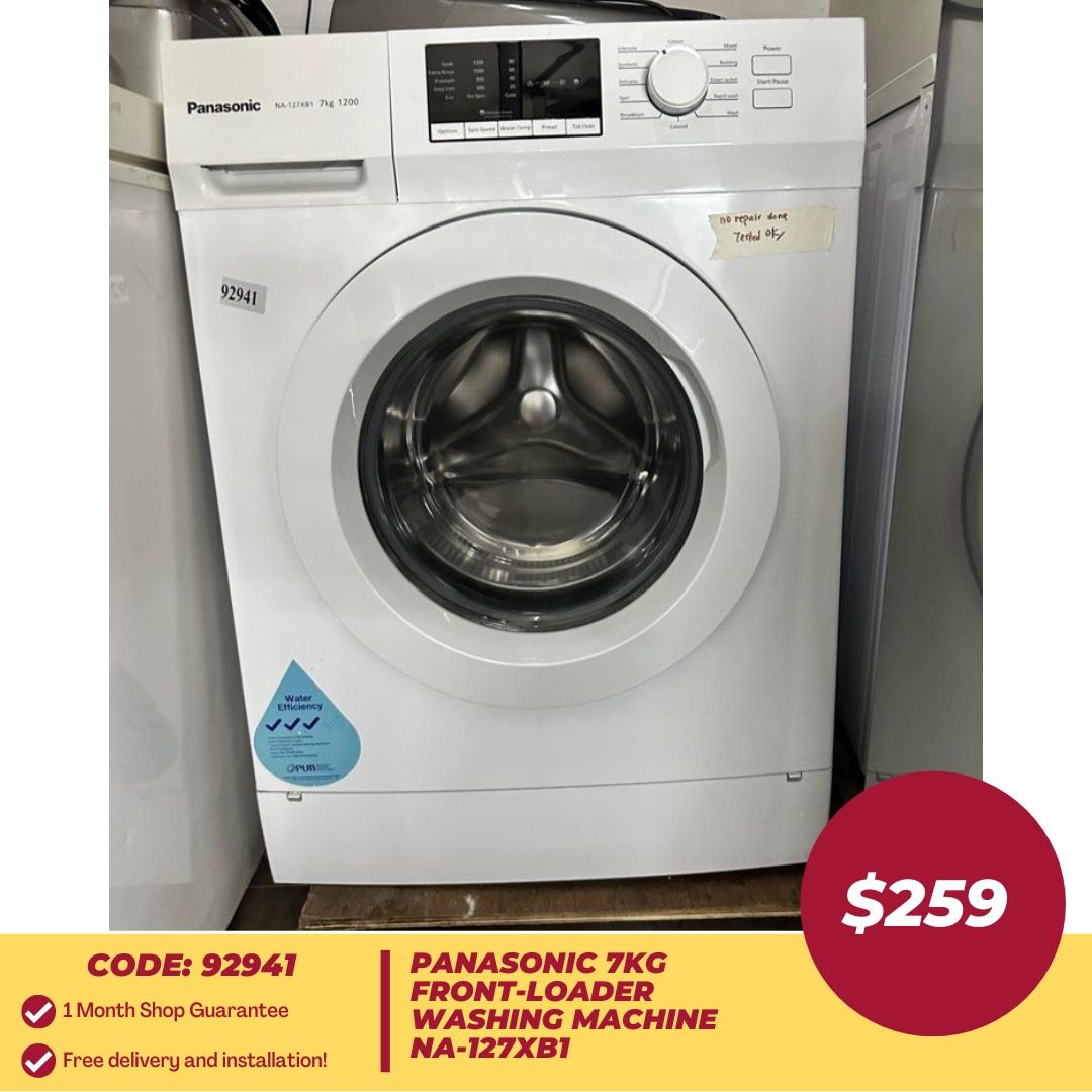 PANASONIC 7KG Front-Loader Washing Machine NA-127XB1 (92941), TV & Home Appliances, Washing ...