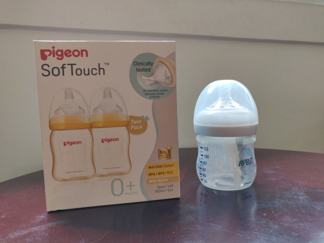 Pigeon SofTouch 160 ml twin pack wide and narrow neck Philips Avent, Babies & Kids, Nursing ...