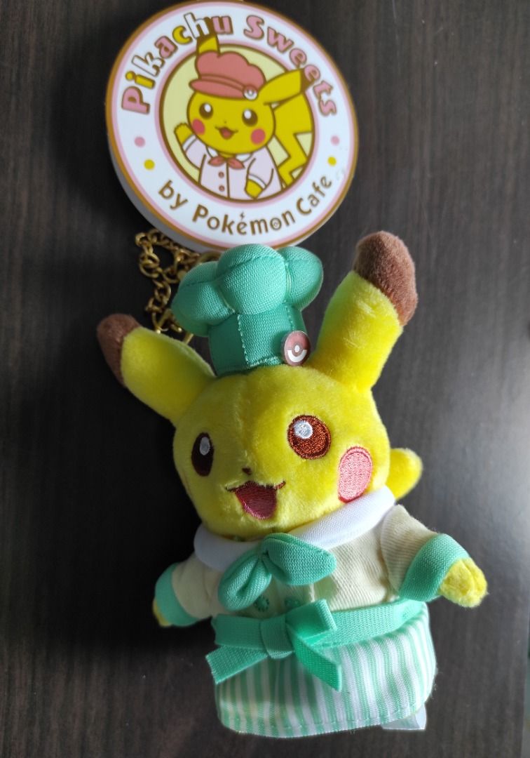 Pikachu female chef Keychain Plush Pikachu Sweets by Pokemon Cafe Japan ...