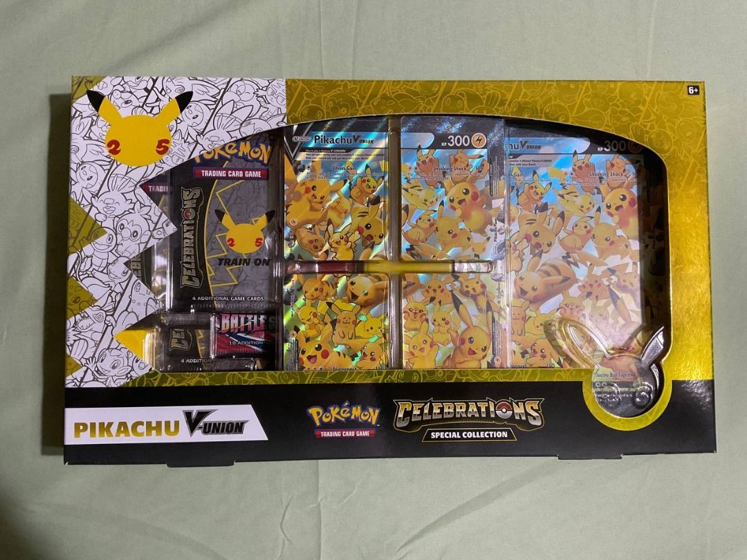 Pokemon TCG 25th Anniversary Celebrations Pikachu V Union Box, Hobbies ...