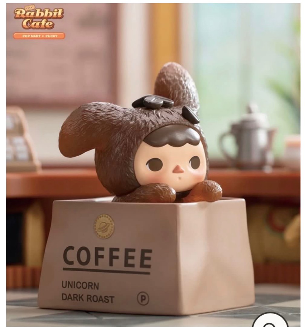 Popmart pucky rabbit cafe, Hobbies & Toys, Toys & Games on Carousell