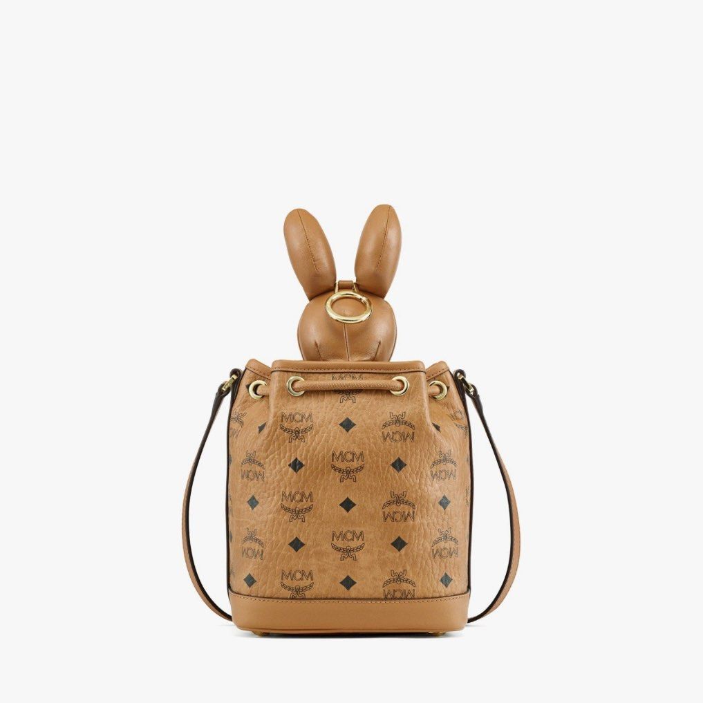 PREORDER: MCM Park Rabbit Drawstring Bag in Visetos, Women's Fashion ...