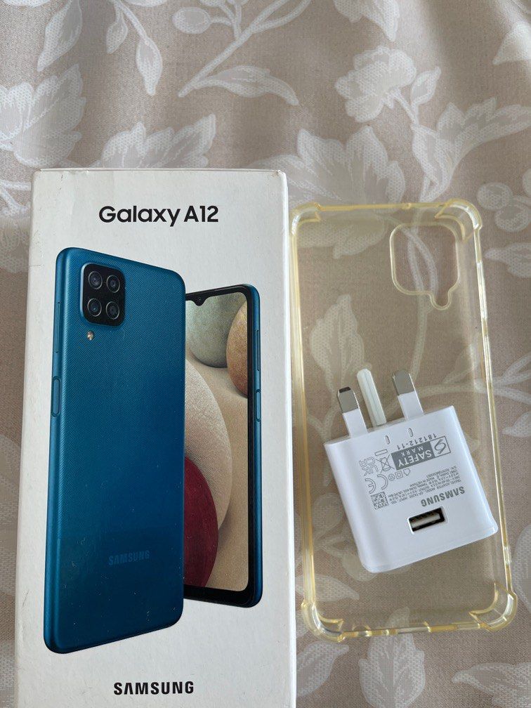 Samsung Galaxy A12 box, case and charger, Mobile Phones & Gadgets ...