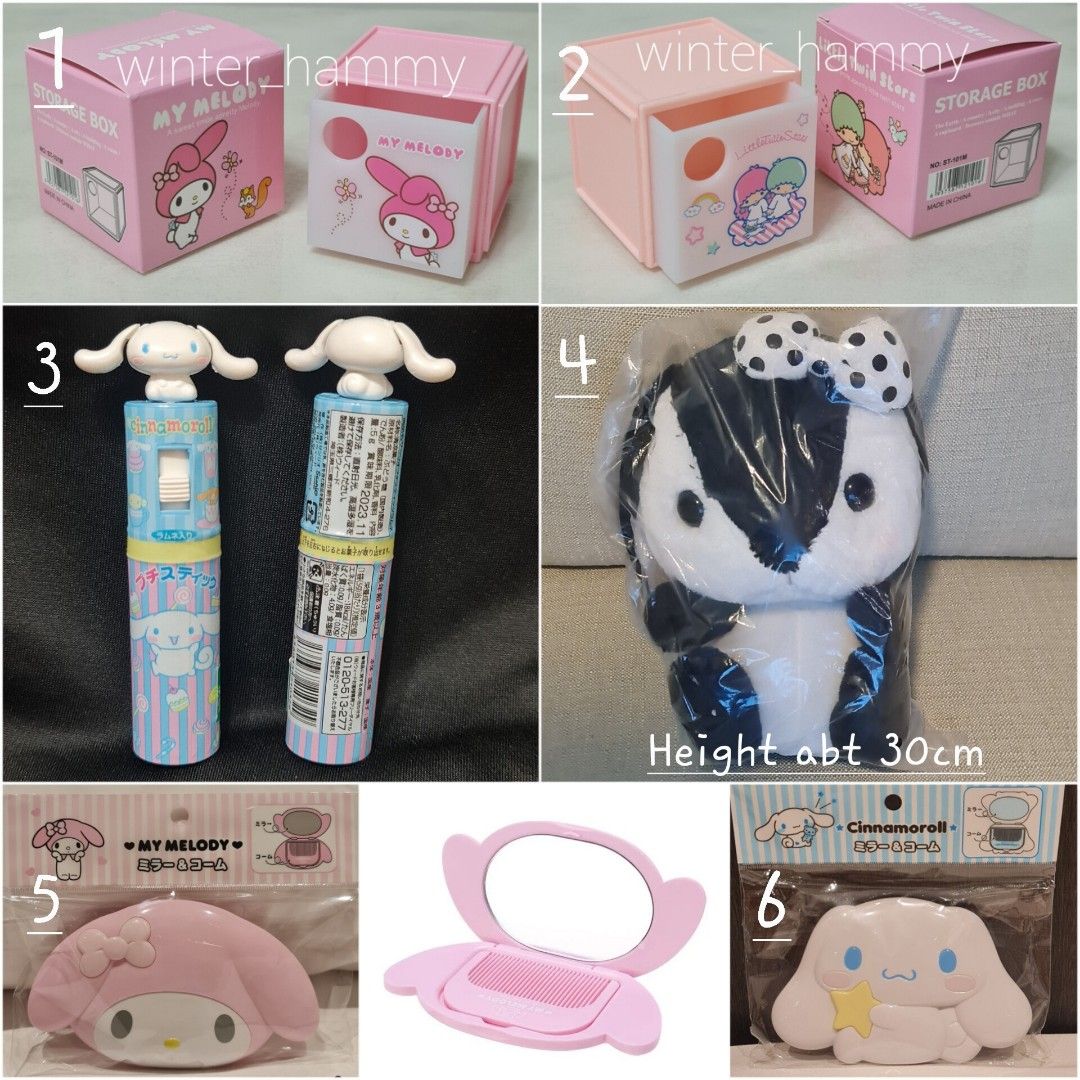 Sanrio My Melody Cinnamoroll Comb Mirror Little Twin Stars Drawer Candy ...