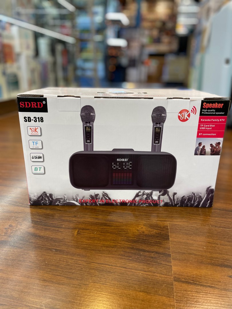 門市全新現貨‼️SDRD SD-318 無線K歌音箱喇叭(3色，灰，金，藍）, 音響器材, Soundbar、揚聲器、藍牙喇叭、耳擴 - Carousell
