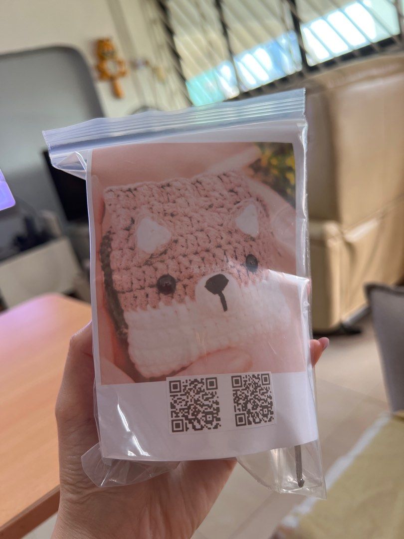 Shiba Pouch Crochet DIY Kit (Grey), Hobbies & Toys, Stationery & Craft ...