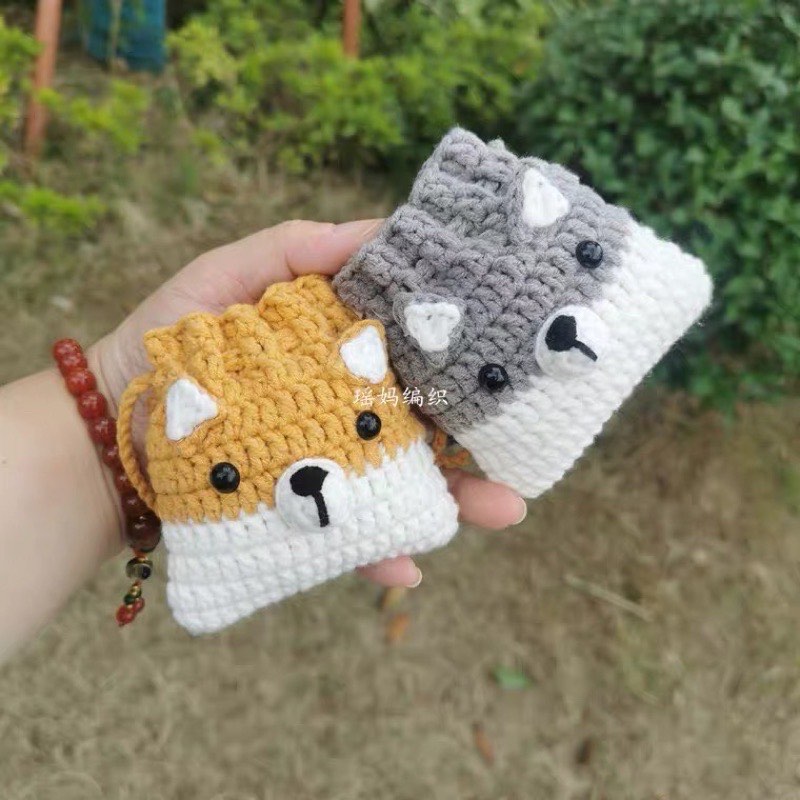 Shiba Pouch Crochet DIY Kit (Grey), Hobbies & Toys, Stationery & Craft ...