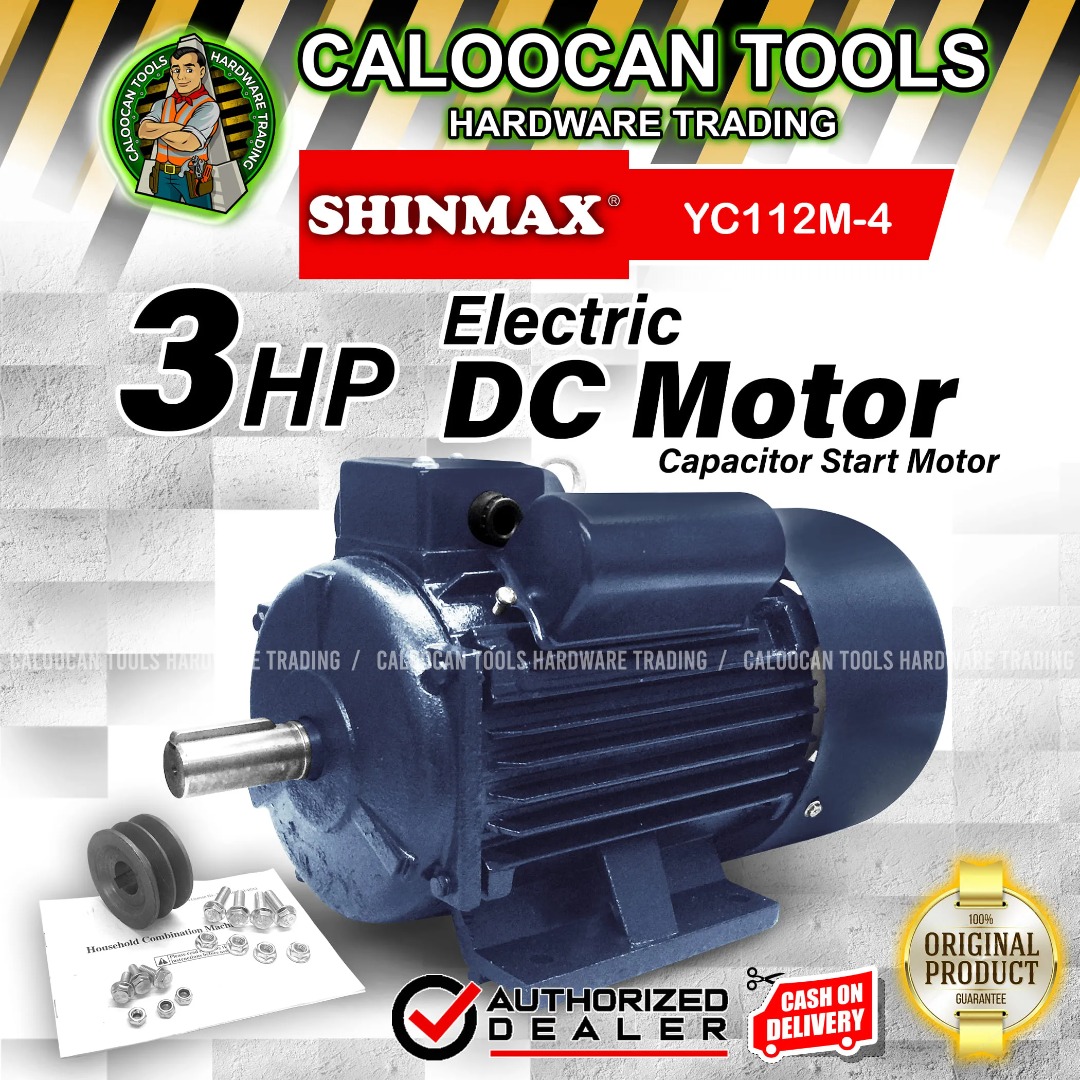 SHINMAX Japan YC112M-4 Single Phase 3HP High Speed Aluminum Electric ...
