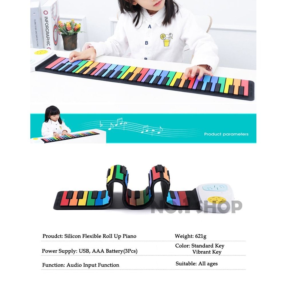 Silicon Flexible Roll Up Piano with Control Panel Speaker, Hobbies & Toys, Music & Media, Music ...