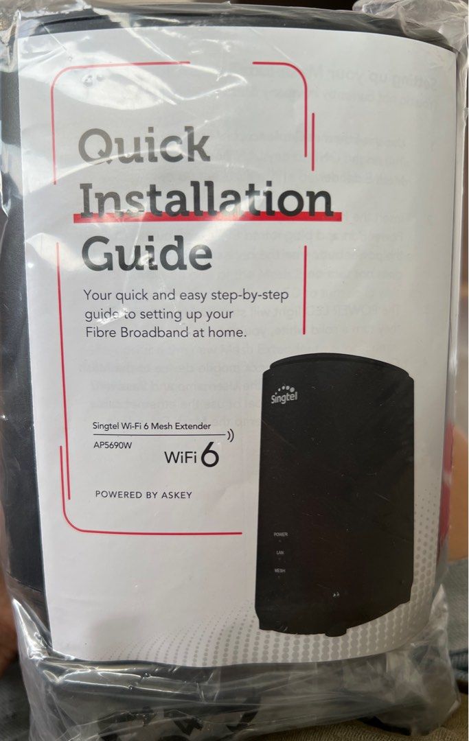 Singtel Wi-Fi 6 Mesh Extender, TV & Home Appliances, TV & Entertainment ...