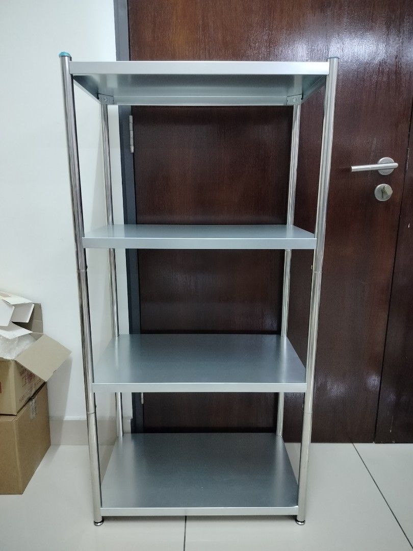 Stainless steel rack shelf, Furniture & Home Living, Furniture, Shelves ...