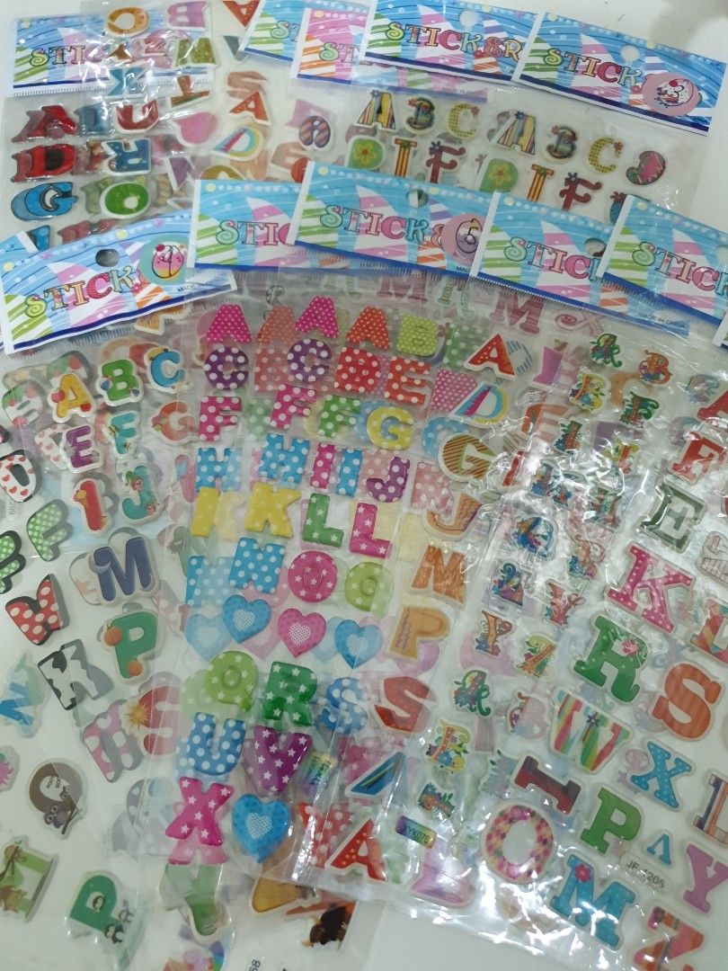 Stickers ABC Alphabets Puffy Sticker Sheets, Hobbies & Toys, Stationery ...