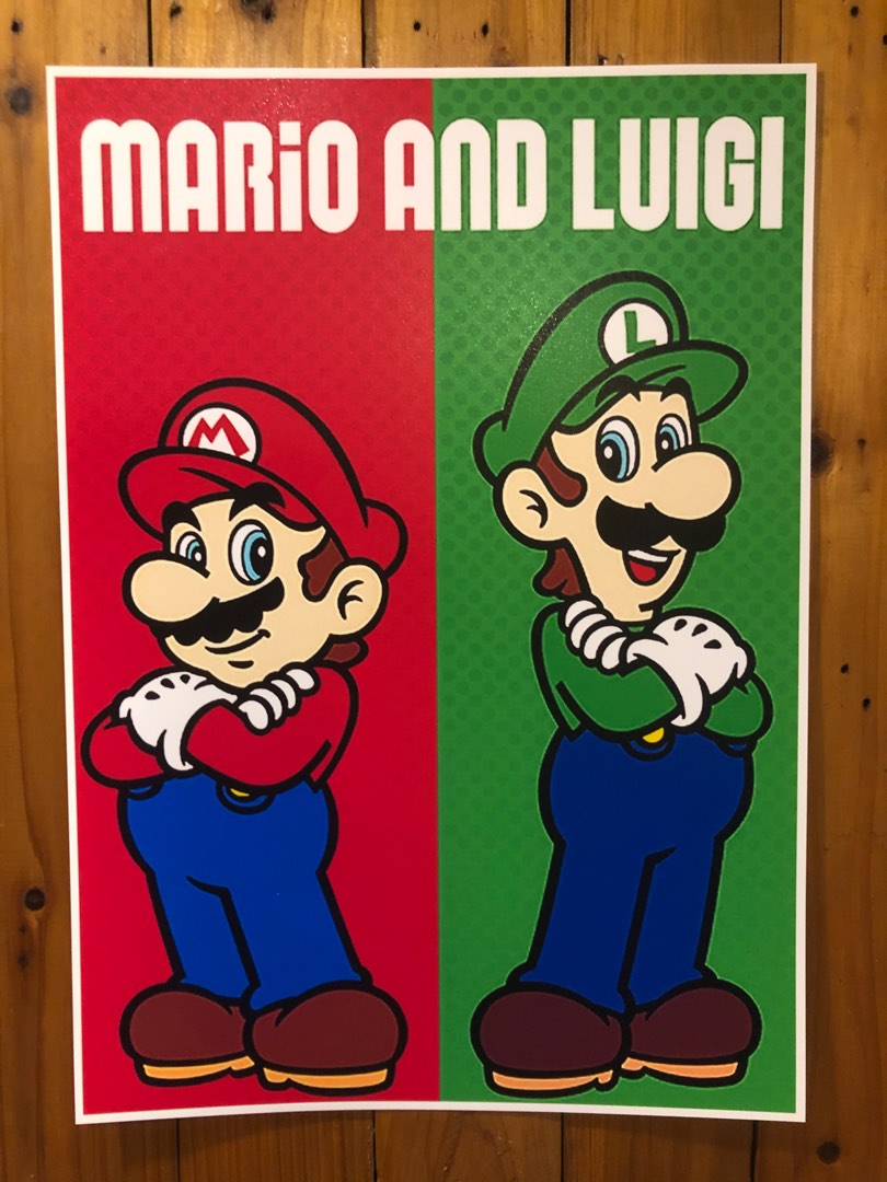 Super Mario and Luigi Retro Vintage Classic Poster on Carousell