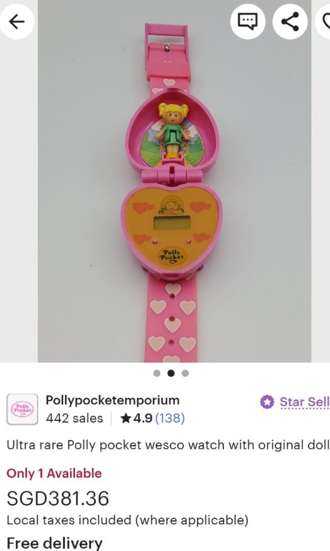 Super rare bluebird polly pocket watch, Hobbies & Toys, Memorabilia ...