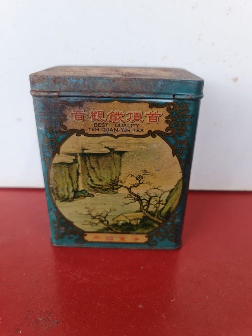 Teh quan yim tea Chinese tea container metal, Hobbies & Toys ...