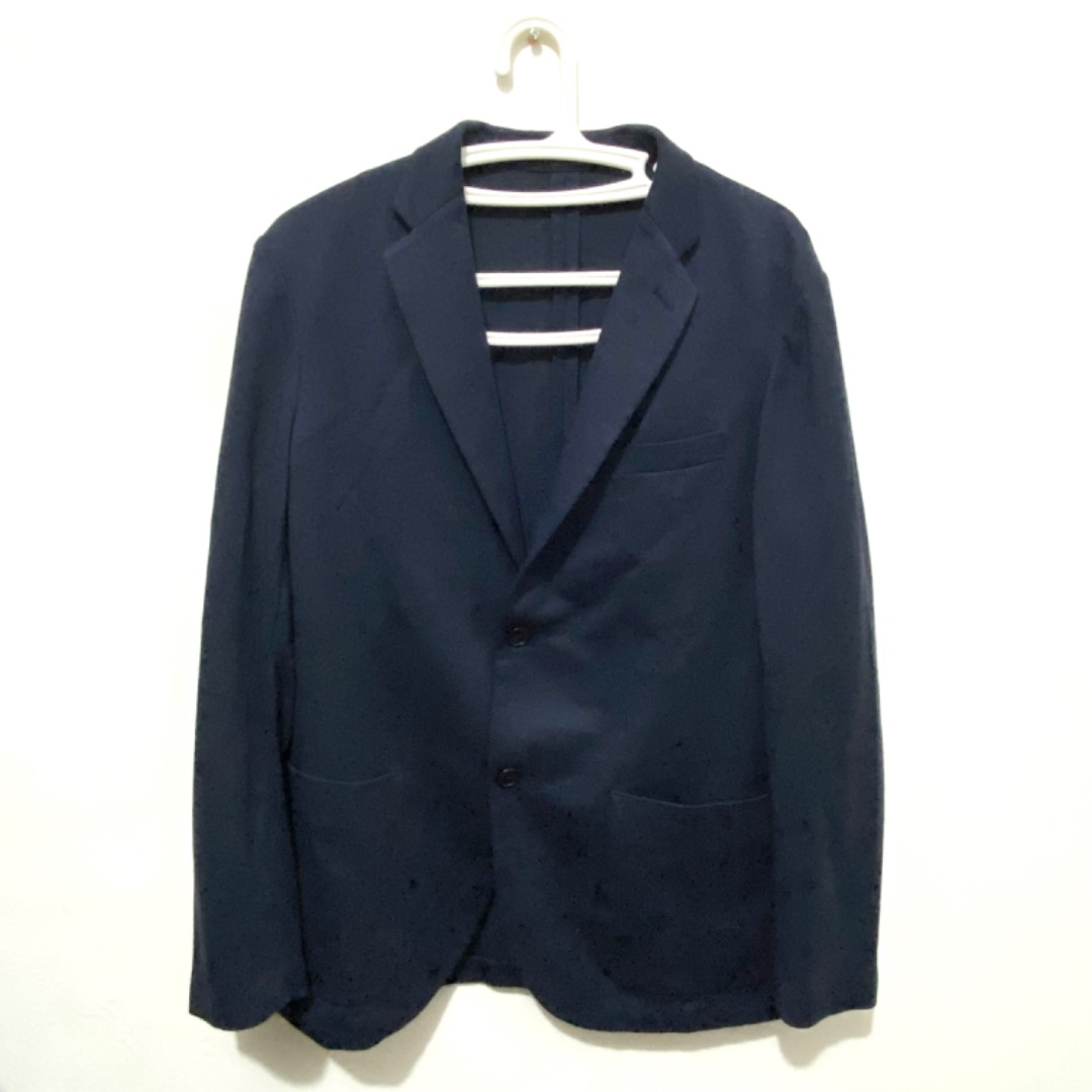Uniqlo Suit Blazer (Large - Dark Blue) on Carousell
